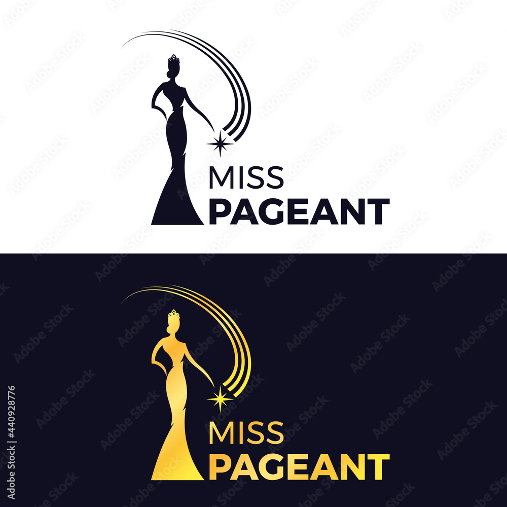 miss pageant logo - black and gold The beauty queen pageant wearing a ...