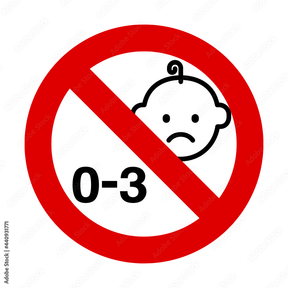 From 0 to 3 years old safety symbol vector illustration. High quality ...