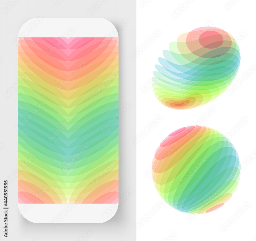 Set of various overlapping elements. Abstract geometric design. Modern ...