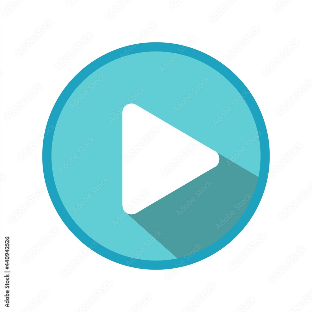 Play button icon . Video and music player start button sign vector ...