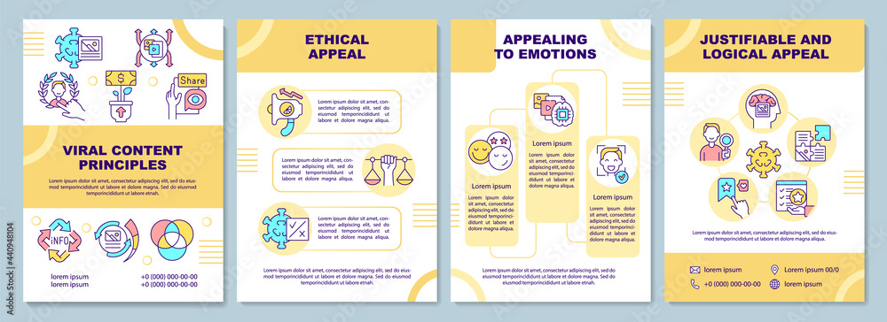 Viral content principles brochure template. Ethical appeal. Flyer ...