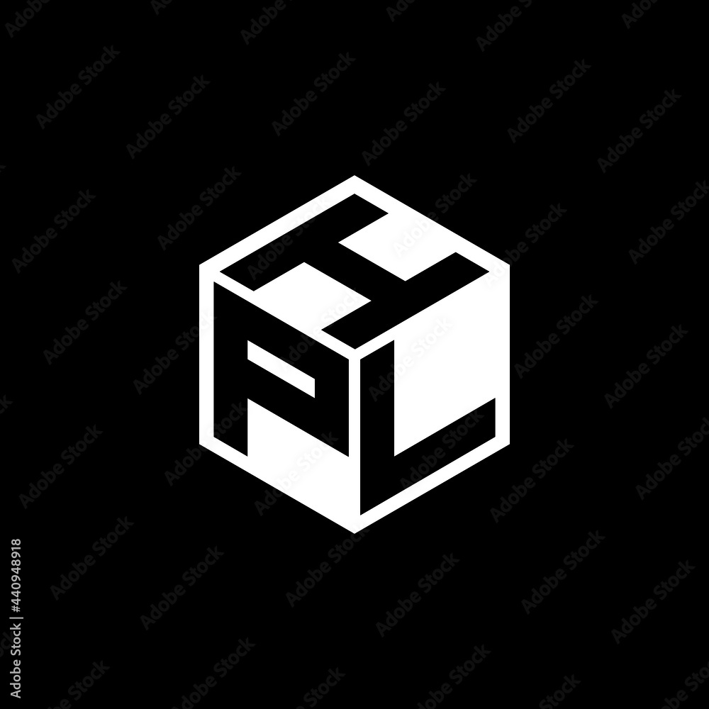 Vettoriale Stock PLI letter logo design with black background in ...
