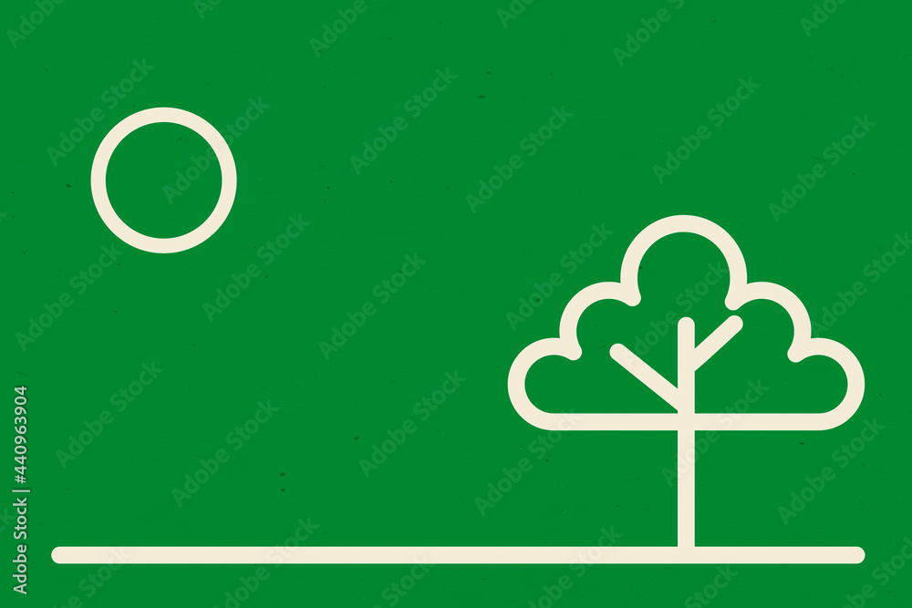 Tree line green background illustration Stock Illustration | Adobe Stock