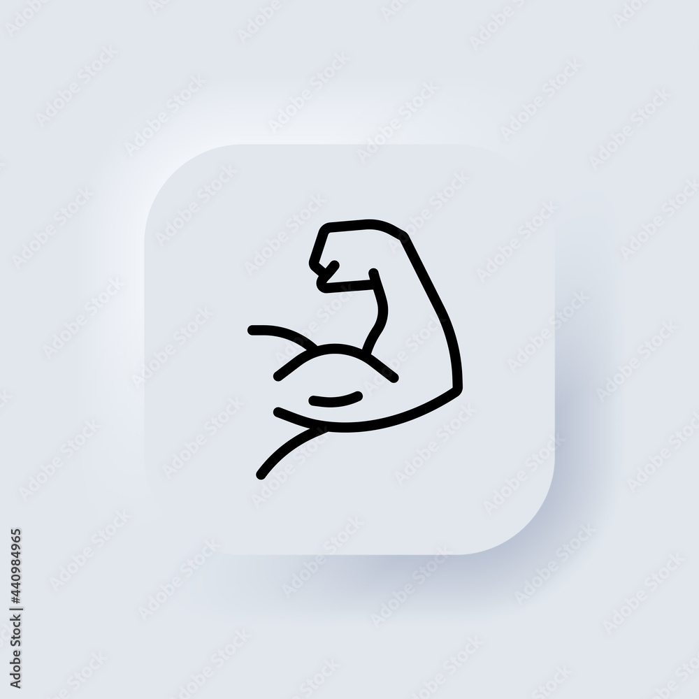 Biceps icon. Strong arm. Muscular bodybuilder pose. Elements for mobile ...