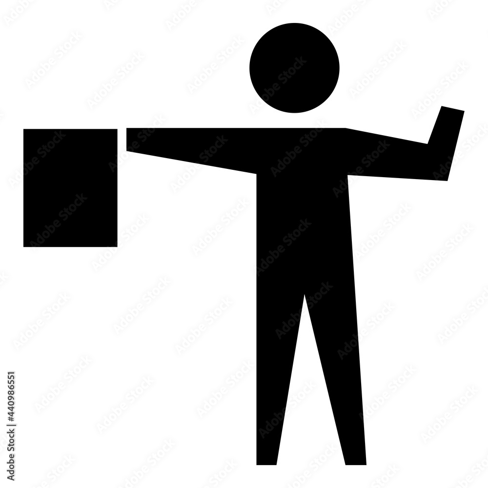 Poster Flagger Ahead Symbol Sign Isolate on White Background,Vector ...