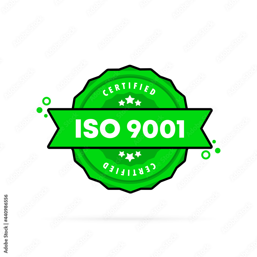 ISO 9001 stamp. Vector. ISO 9001 badge icon. Certified badge logo ...
