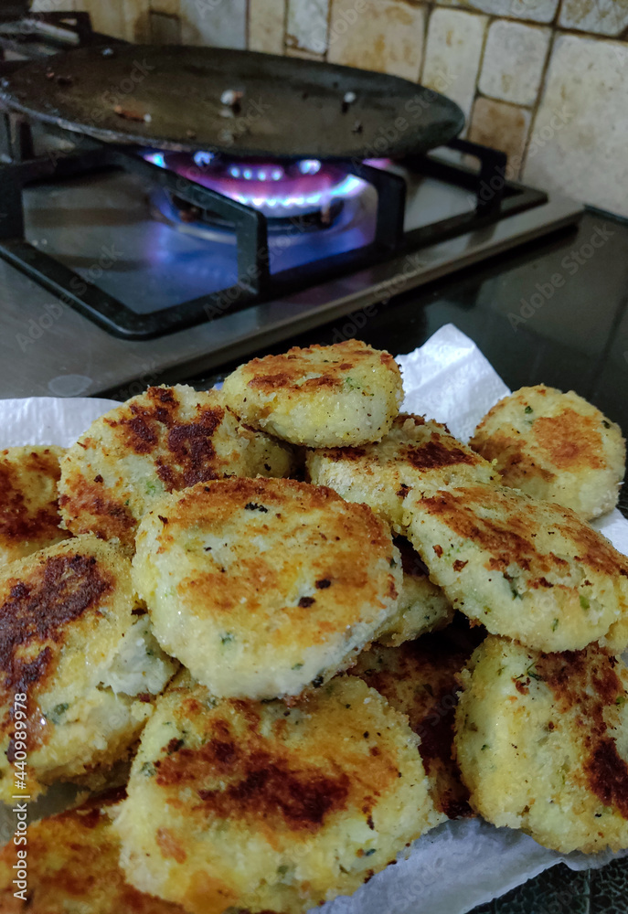 desi spicy food served in traditional crockery in Indian and Pakistani ...