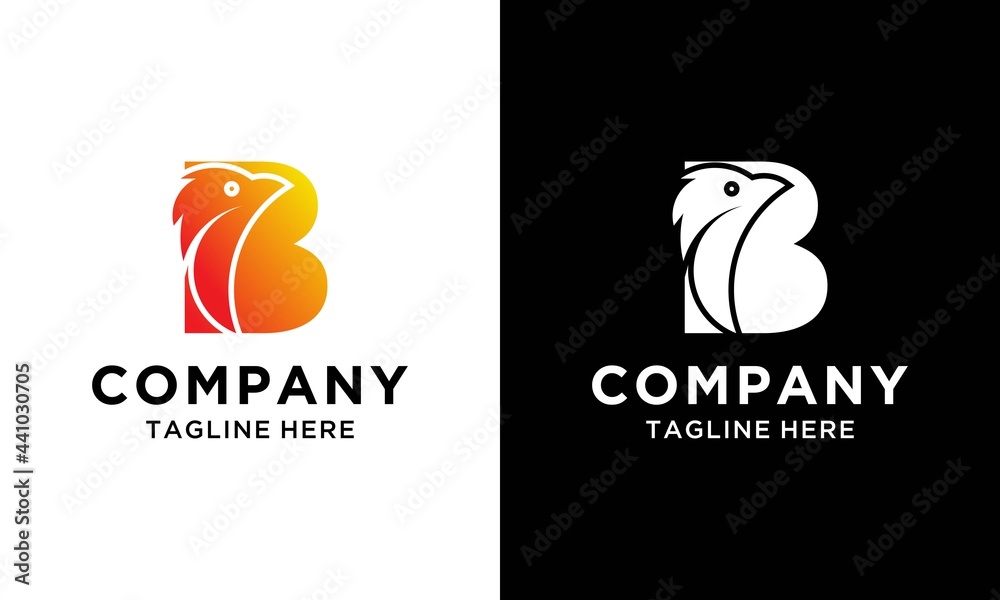 initial b eagle logo luxury linked premium design Stock Vector | Adobe Stock