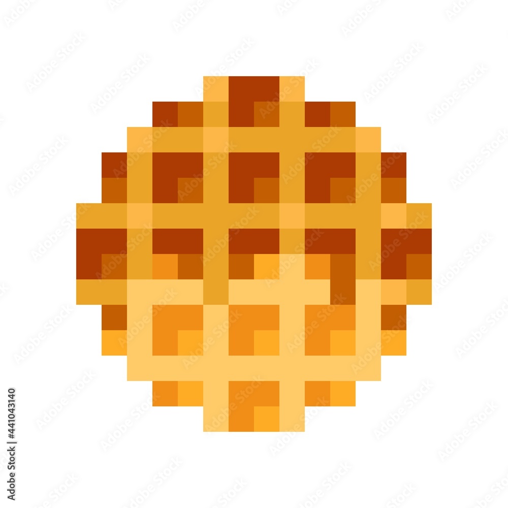 Circle waffle pixel art. Vector illustration. Valentine's Day. Honey ...