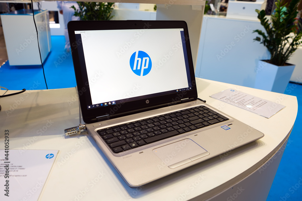 New HP laptop presentation. Stock Photo | Adobe Stock