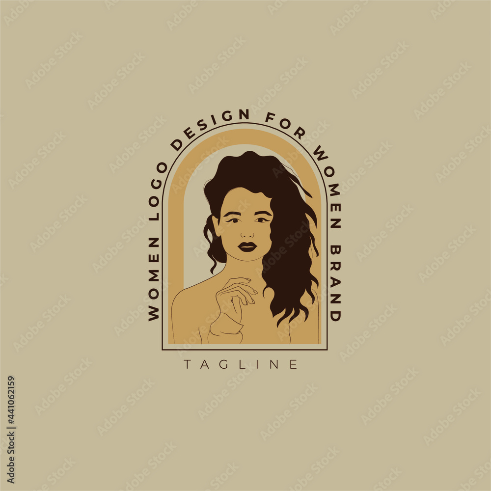 Hand drawn boho beautiful young girl with long hair portrait Fashion ...