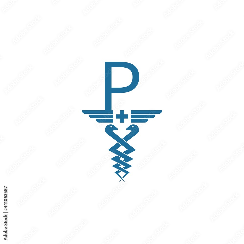 Letter Q with caduceus icon logo design vector Stock Vector | Adobe Stock