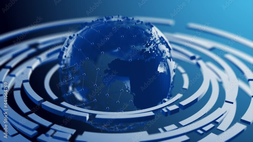 Spinning globe sphere in modern and elegant style, for the cyber and ...