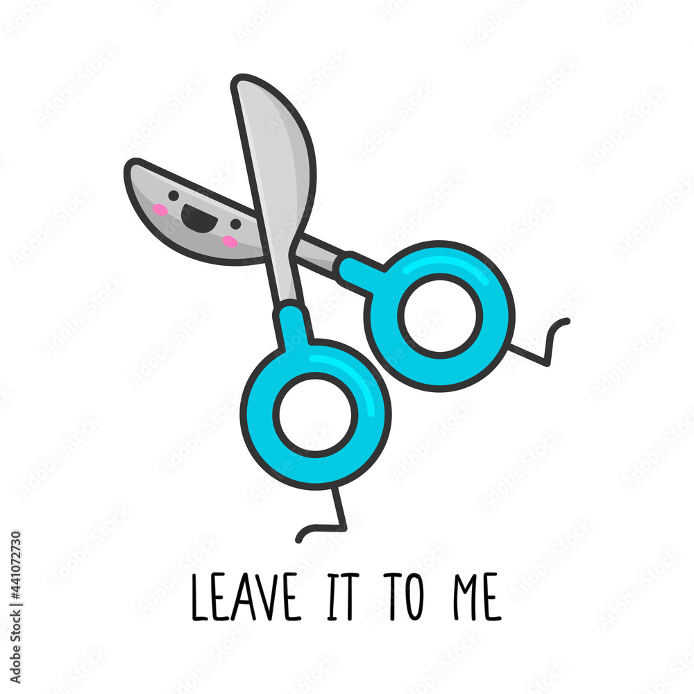cartoon cute scissors character vektor Stock Vector | Adobe Stock