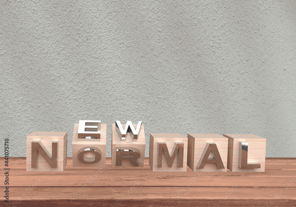 Block wood new normal font lettering text life after covid-19 corona ...