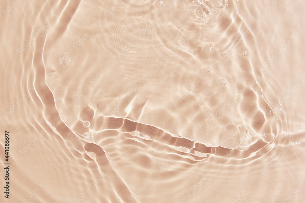 Beige water surface background. Water texture with splashes and bubbles ...