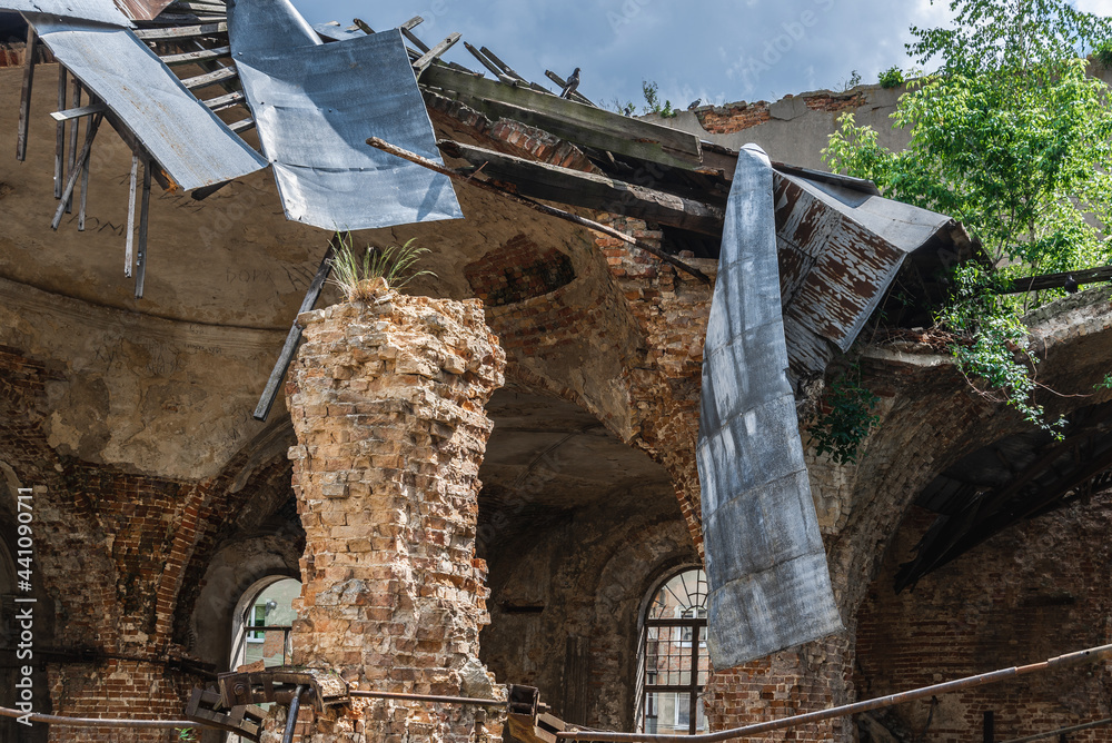 Brody, Ukraine - june, 2021: The ruins of The Old fortress synagogue of ...