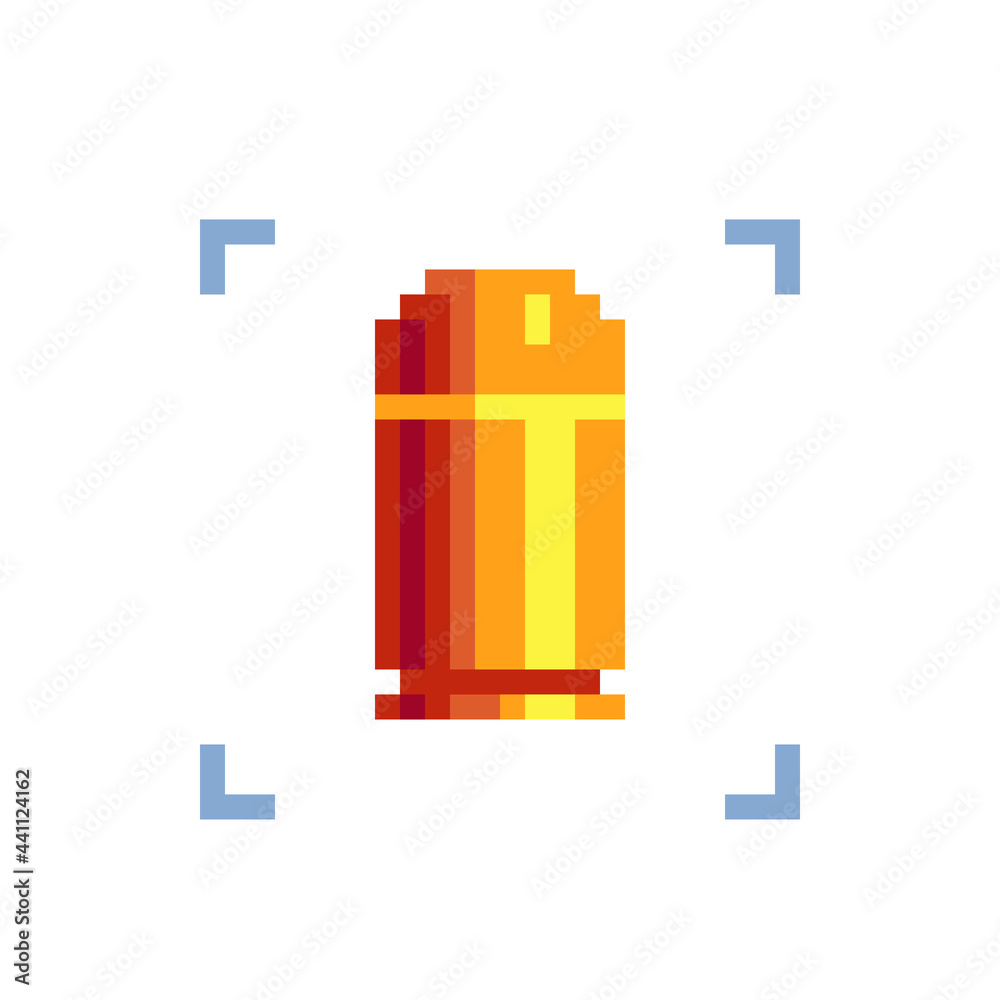 Bullet pixel art icon. Isolated pixel art 80s style vector illustration. Design sticker, logo ...