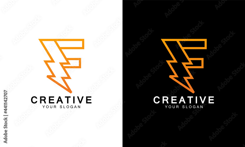 Ilustration vector graphic of abstract initial letter F Electric logo ...