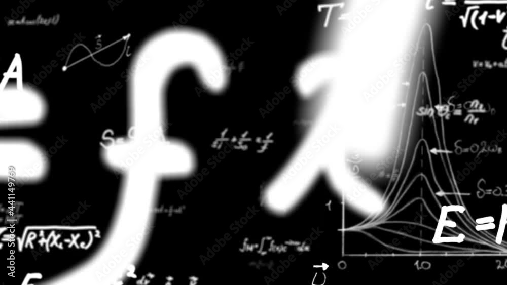 Math and physics formulas. Seamless loop animation. Handwritten ...