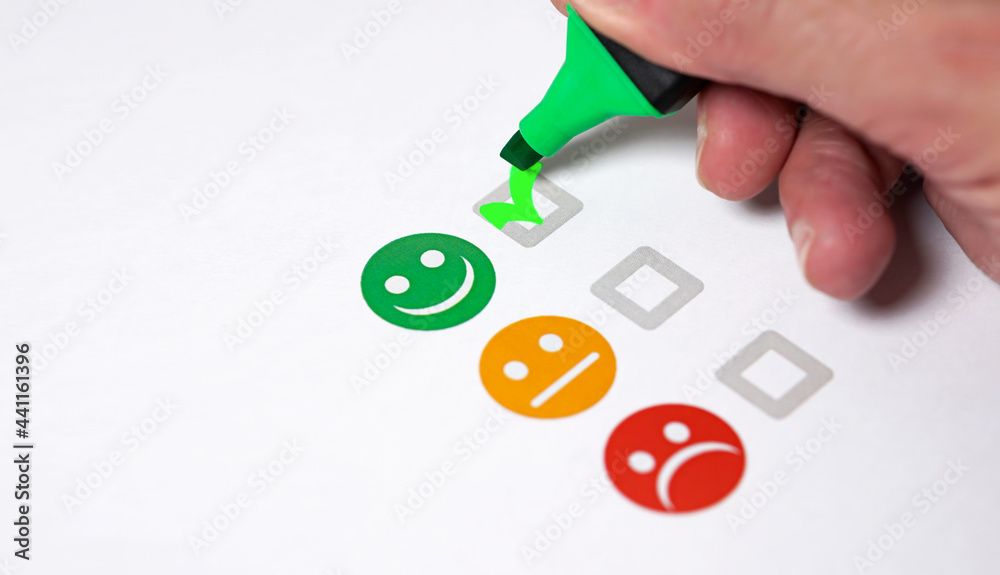 Happy Customer Business Quality Feedback Checklist Stock Photo | Adobe ...