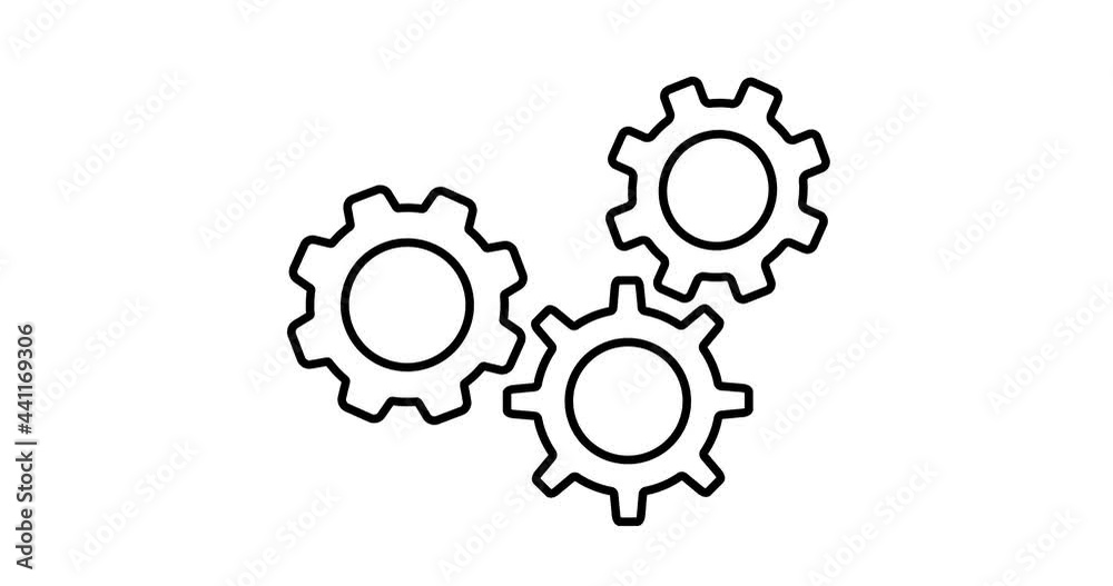 cogwheel gear spinning around animation video. cog wheel icon turning animated background ...