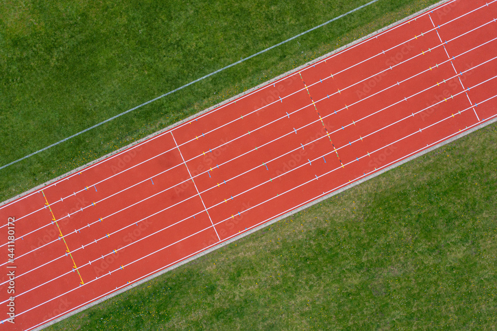 Overhead View Of Running Track