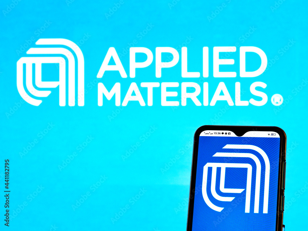 In this photo illustration an Applied Materials, Inc. logo seen ...