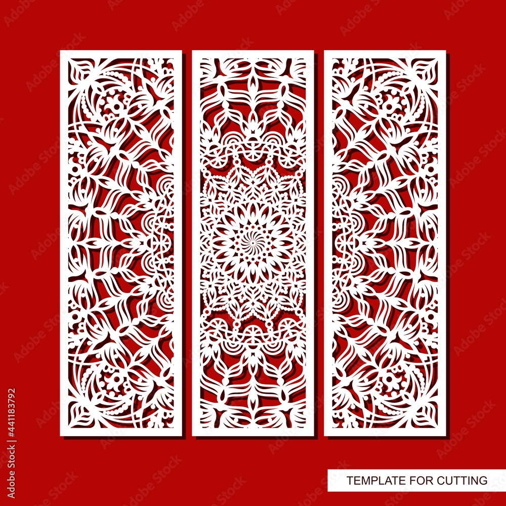 Decorative panel with a mandala. Openwork panel of three rectangular ...