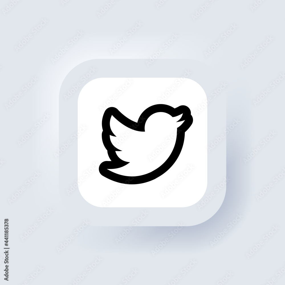 Twitter logo. Twitter icon. Social media icons. Realistic Twitter app ...