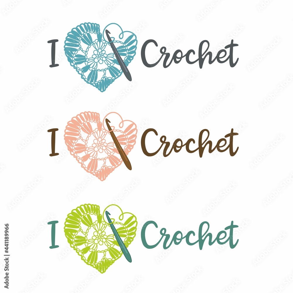CROCHET HOBBY CREATION HANDMADE SHOP YARN PATTERN CROCHET HOOK VECTOR ...
