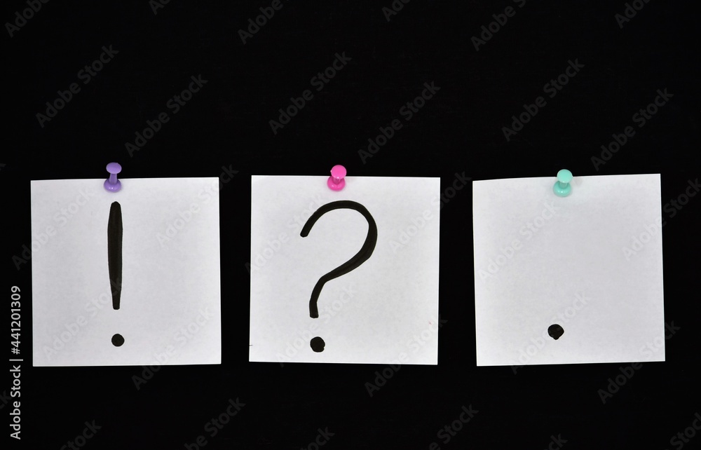 punctuation marks, period, question and exclamation marks Stock Photo ...