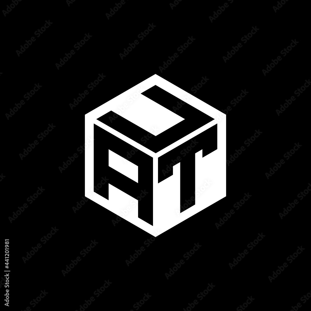 ATU letter logo design with black background in illustrator, vector ...