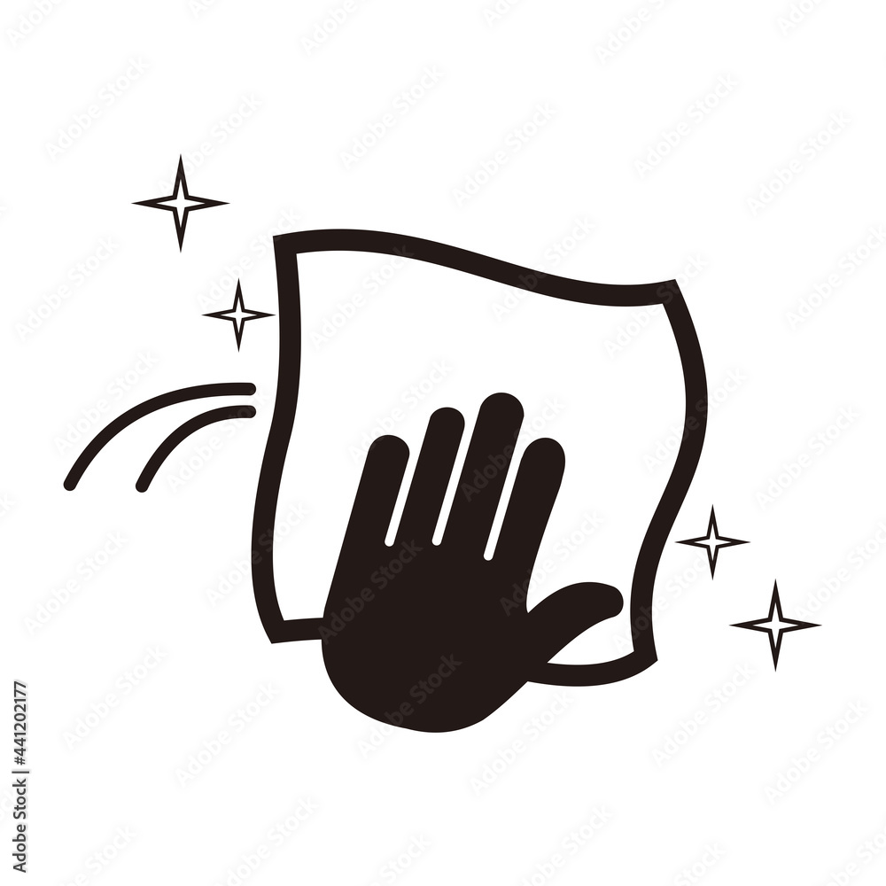 hand wiping with cloth icon vector symbol Stock Vector | Adobe Stock