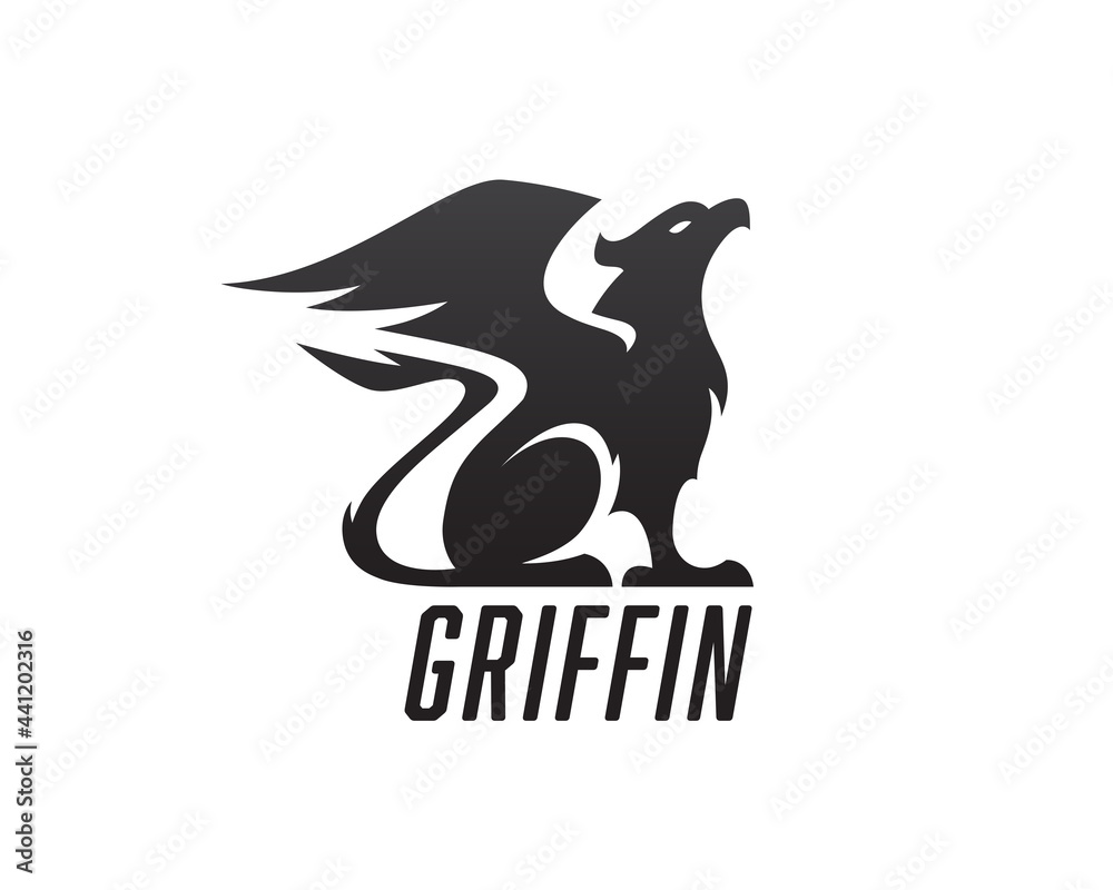 Griffin logo concept. Greek mythology Gryphon icon. Griffon symbol ...
