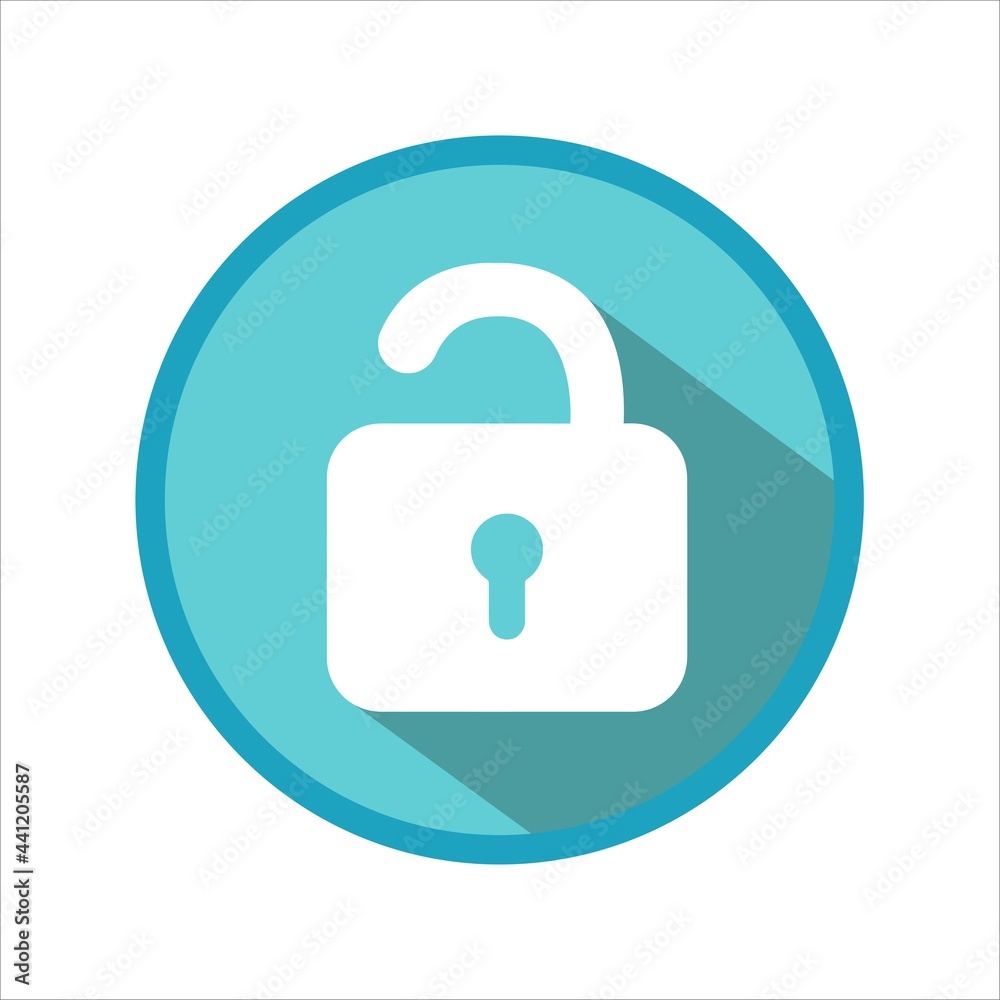 Blue lock icon. Padlock sign isolated on white background. Vector ...