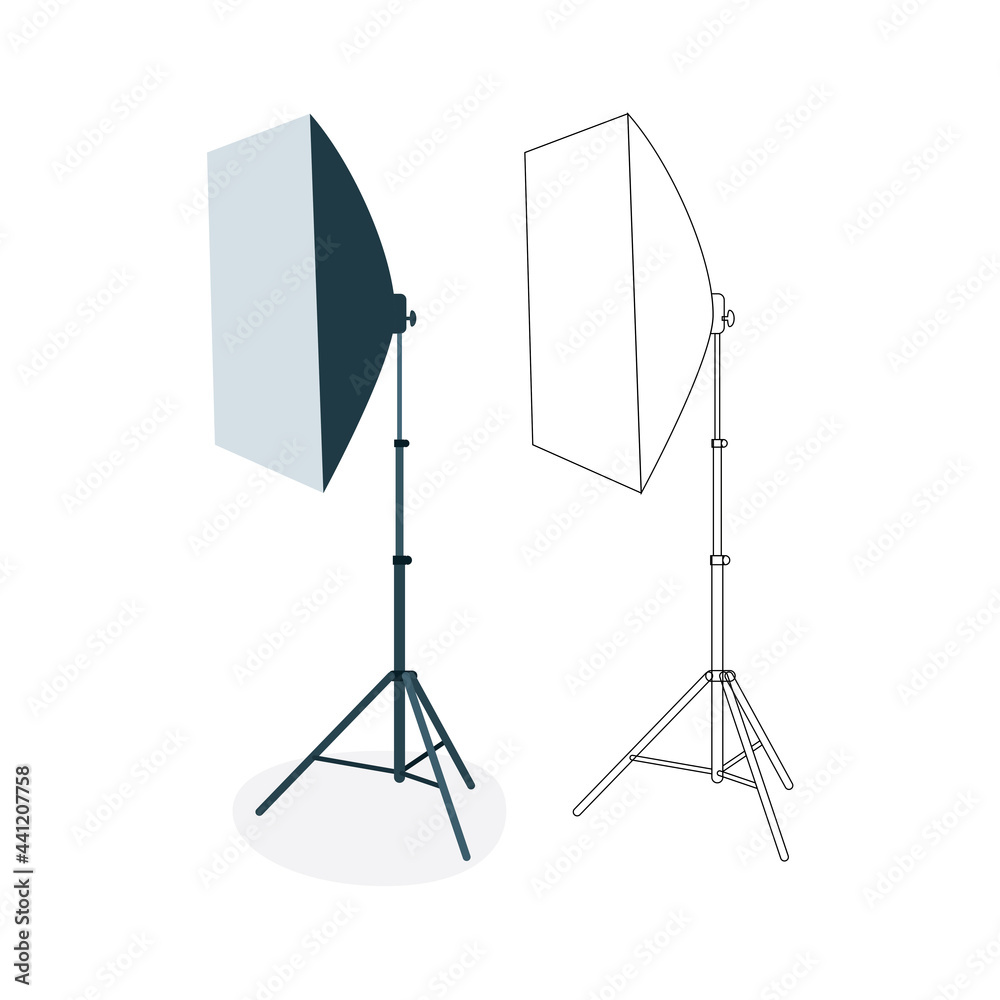 Lighting. Video and photo light with adjustable tripod stand. Photo ...