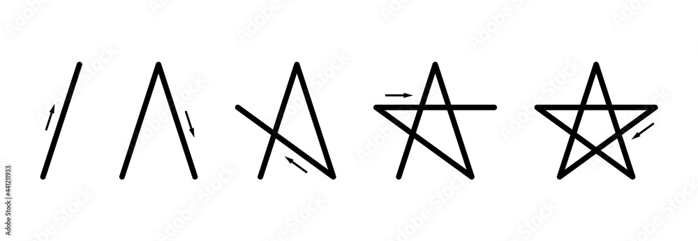 Poster How to draw a regular pentagram without lifting the pen – Wall ...