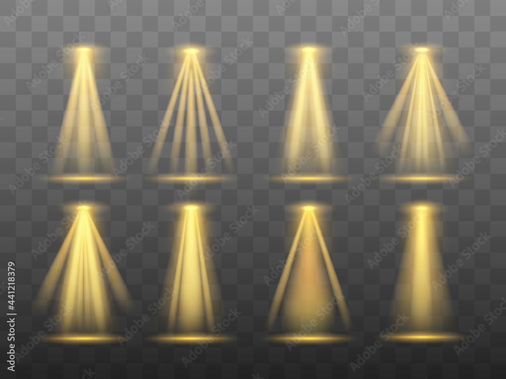 The yellow spotlight shines on the stage. Shine vertical theater ...