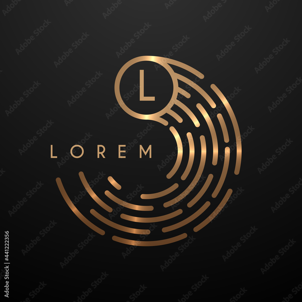 Simple circle gold logo template Stock Vector | Adobe Stock