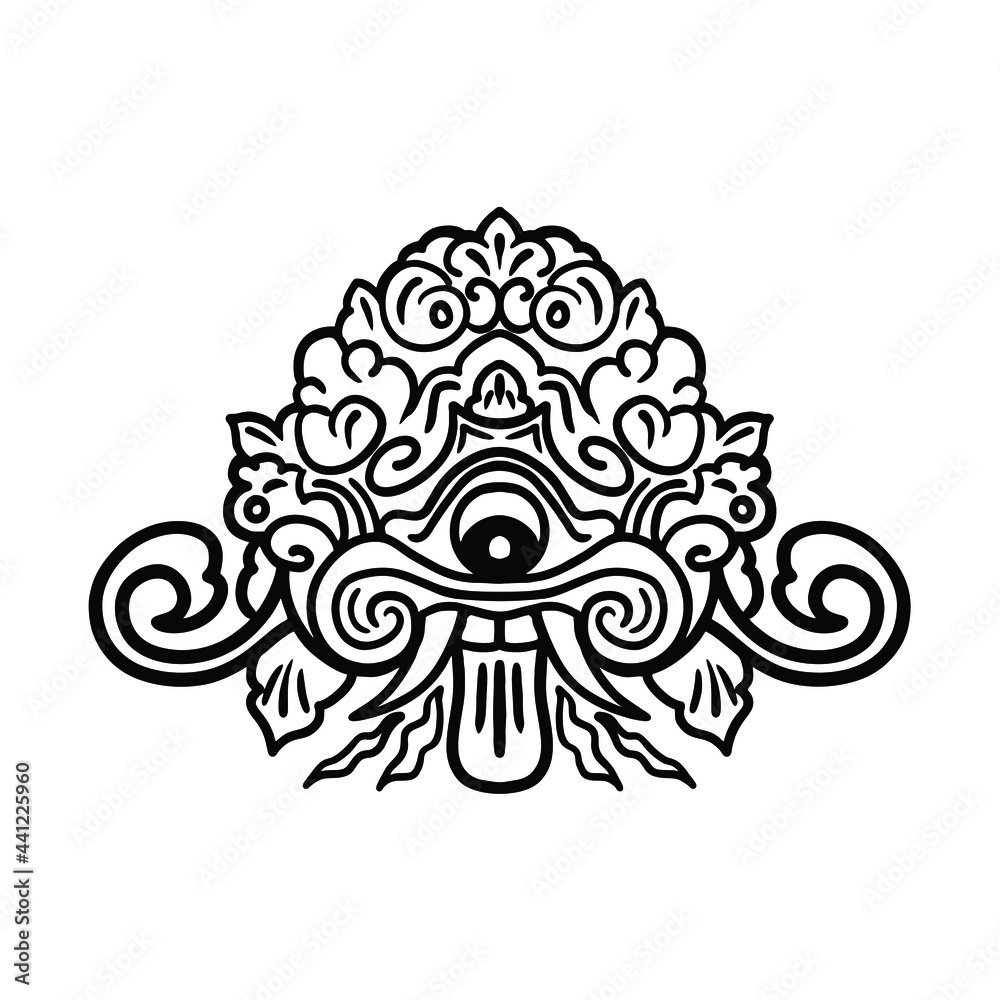 Ornament Barong Bali Vector Illustration Stock Vector | Adobe Stock