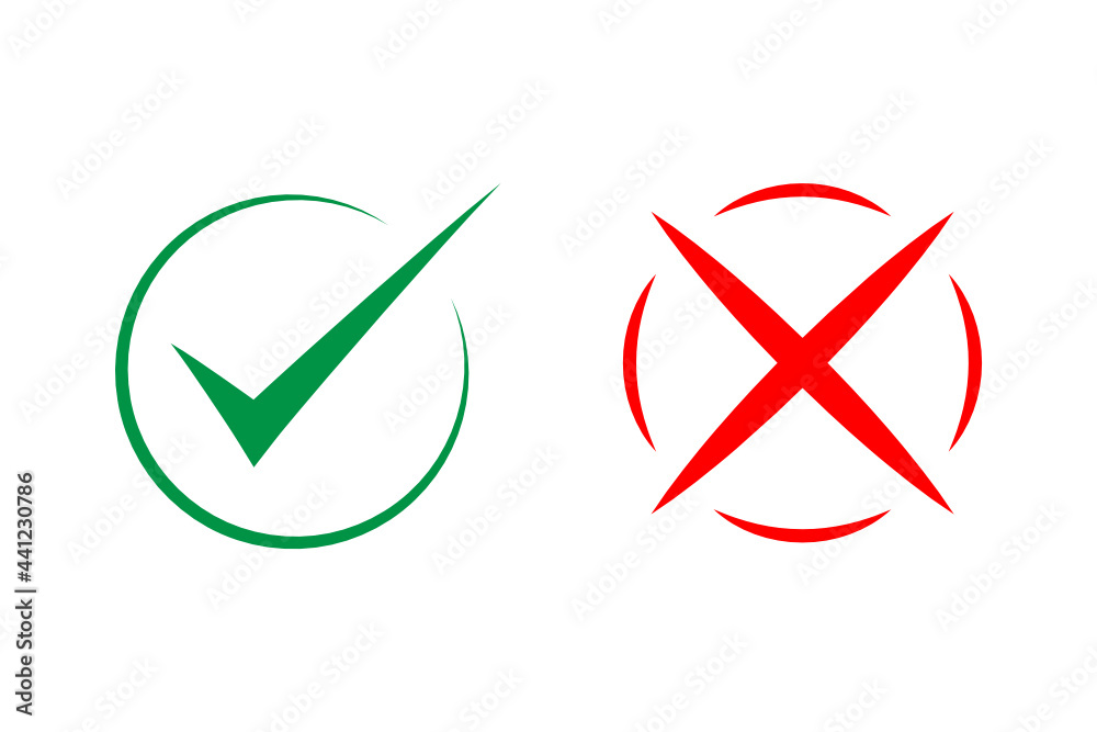 Stockvector Checkmark icons. Yes and No Icons. Positive Negative Icons ...