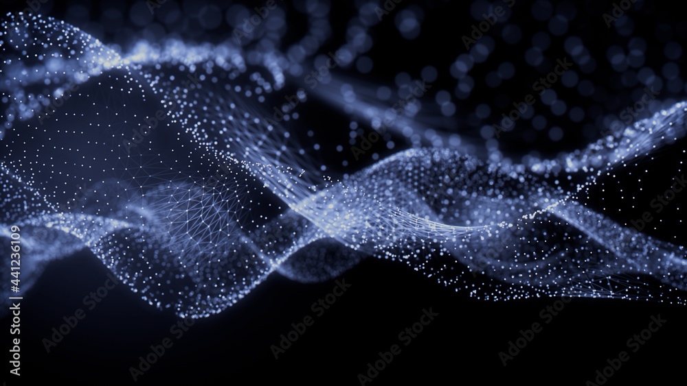 Sound Wave and Audio Technology Concept. Blue, Futuristic Digital Style ...