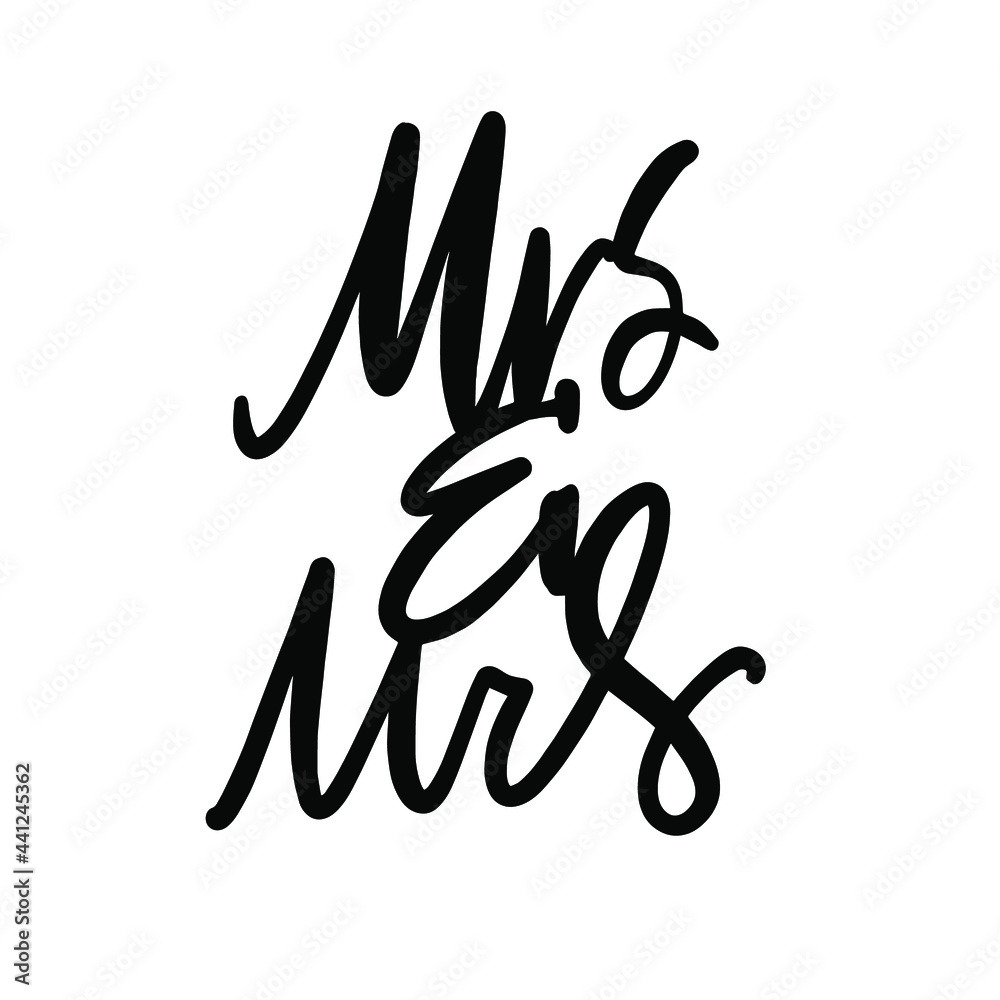 MRS and mrs. Gay wedding illustration. AND sign Stock Vector | Adobe Stock