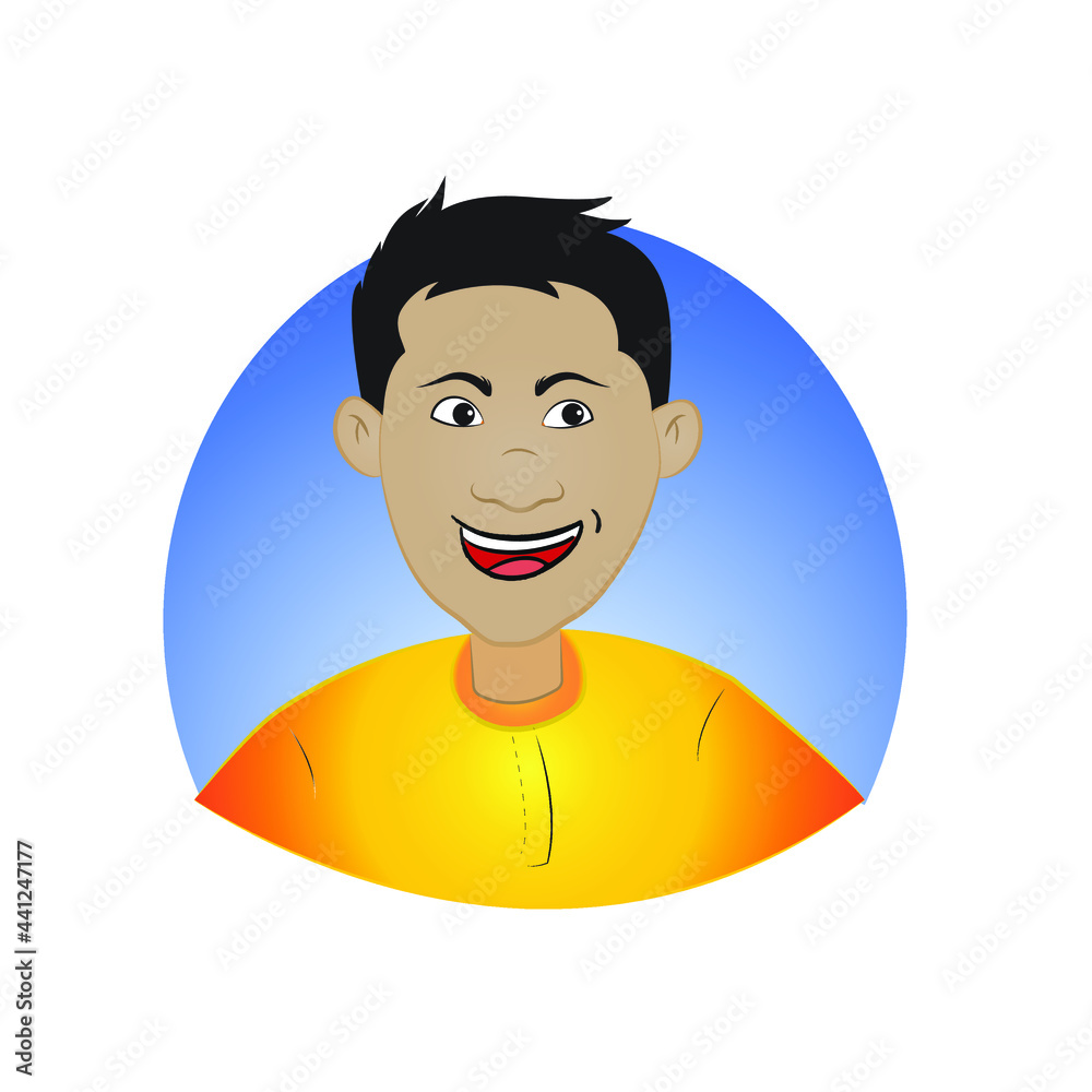 Headshot Cartoon Character vector illustration isolated white ...
