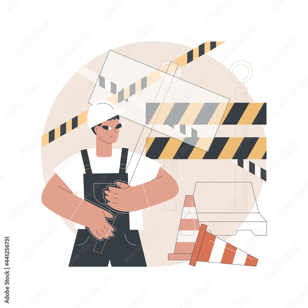 Construction site protection abstract concept vector illustration ...