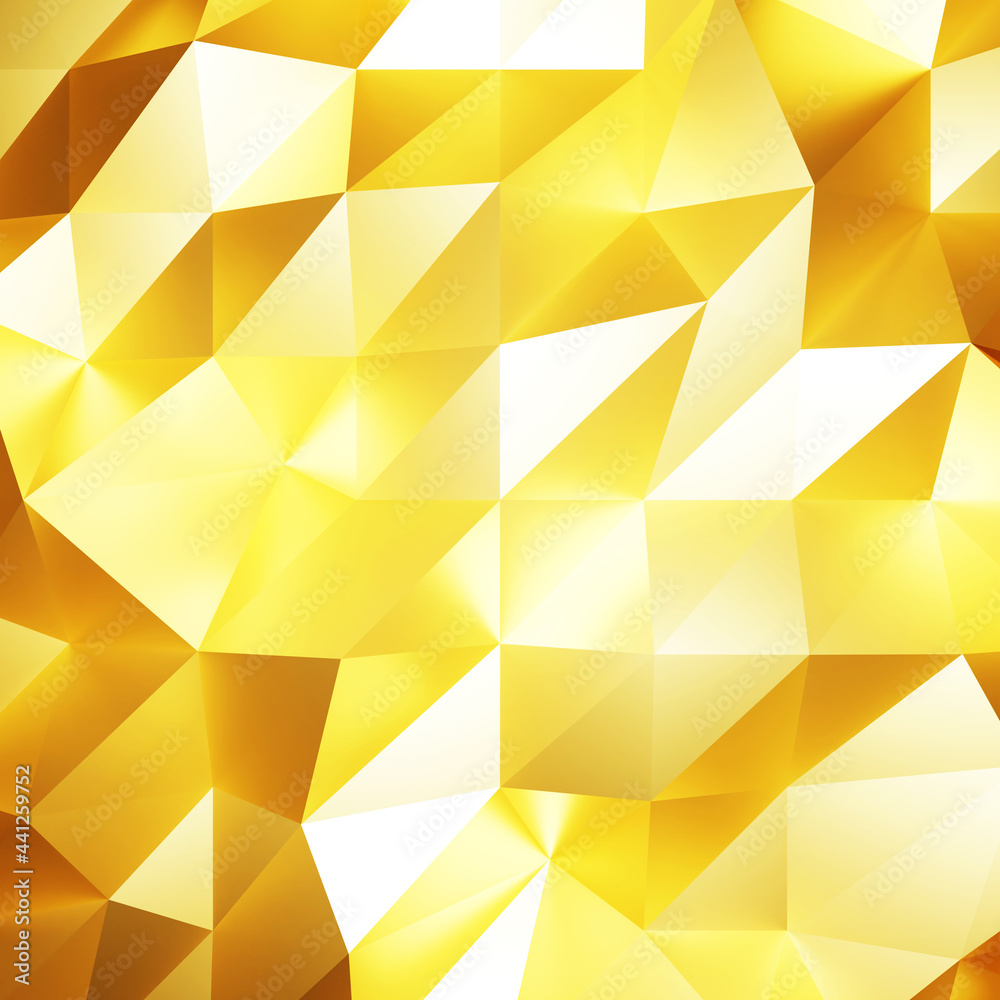 Gold polygon background 3d rendering, 3d illustration. Abstract triangle background. Gold ...