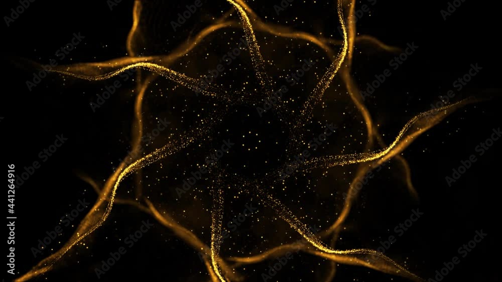 Particle gold dust flickering on black background. Gold Particles ...