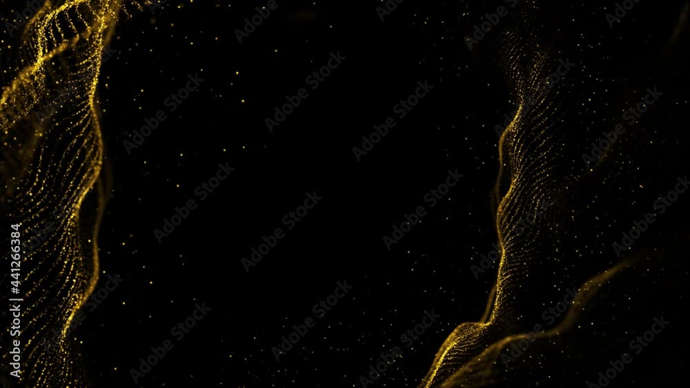 Particle gold dust flickering on black background. Gold Particles ...