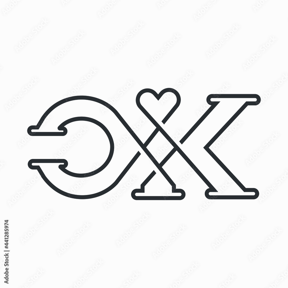 CK love logo with classic modern style for personal brand, wedding ...